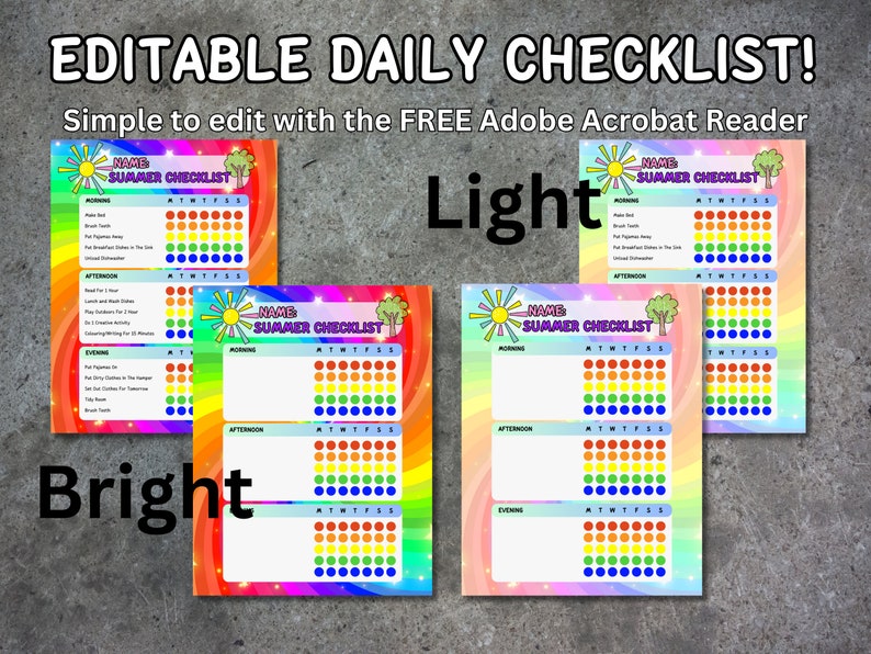 Printable Editable SUMMER 2024 Planner Bundle, Summer Calendar, Summer ...