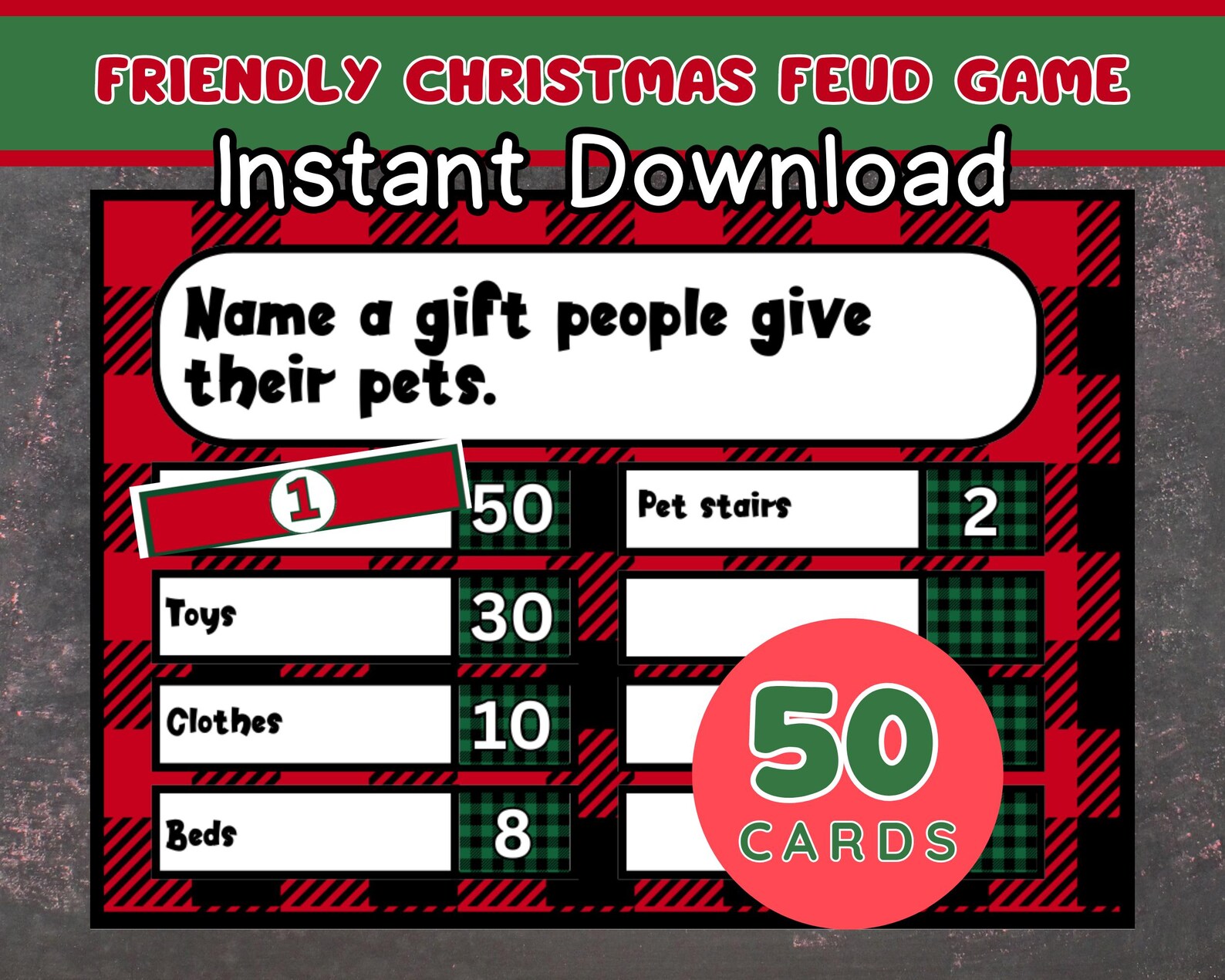 Christmas Friendly Feud Game, Printable Christmas Game, Christmas Party ...