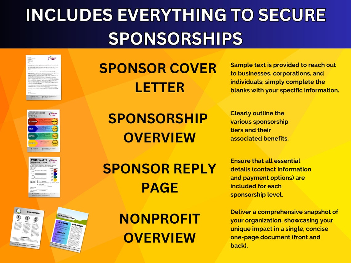 EVENT SPONSORSHIP, Canva Template, Fundraising Event Template, Event ...