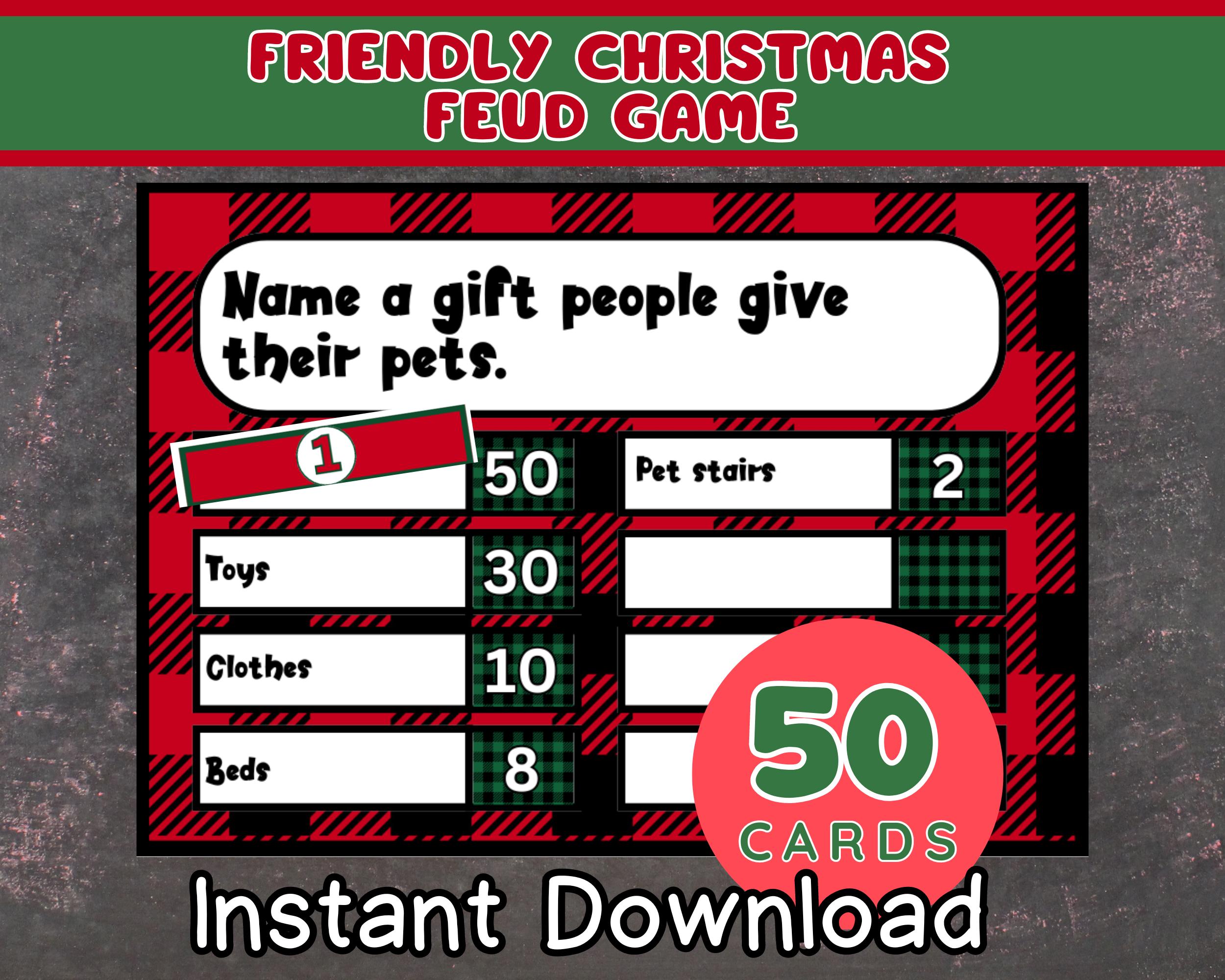 Christmas Friendly Feud Game, Printable Christmas Game, Christmas Party ...