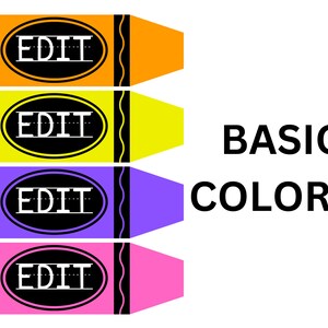 Crayon Name Tags, Crayon Desk Plate, Student Desk Plates, Printable ...