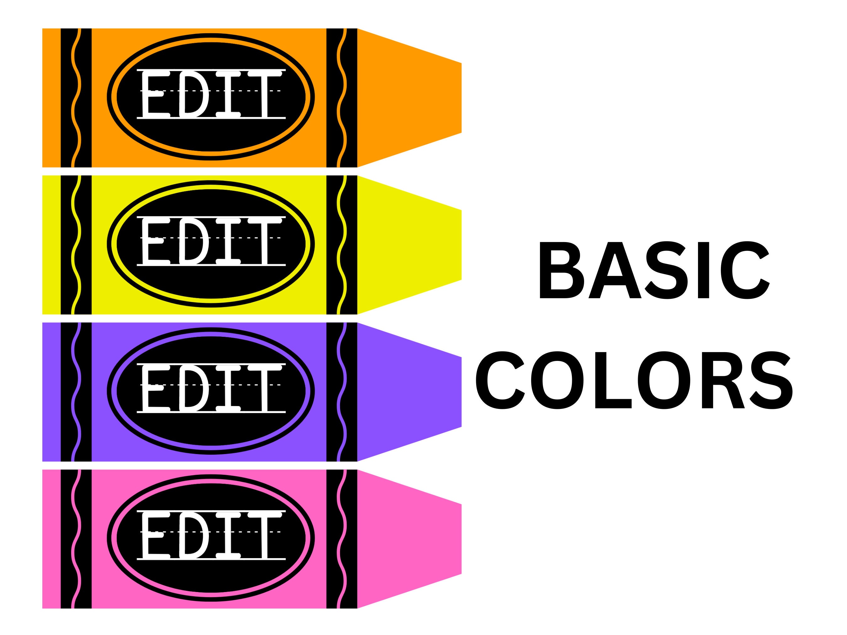 Crayon Name Tags, Crayon Desk Plate, Student Desk Plates, Printable ...