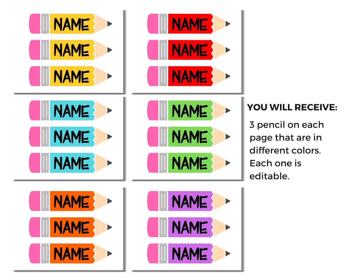 Editable Name Tag Template, Back to School Instant Edit & Download ...
