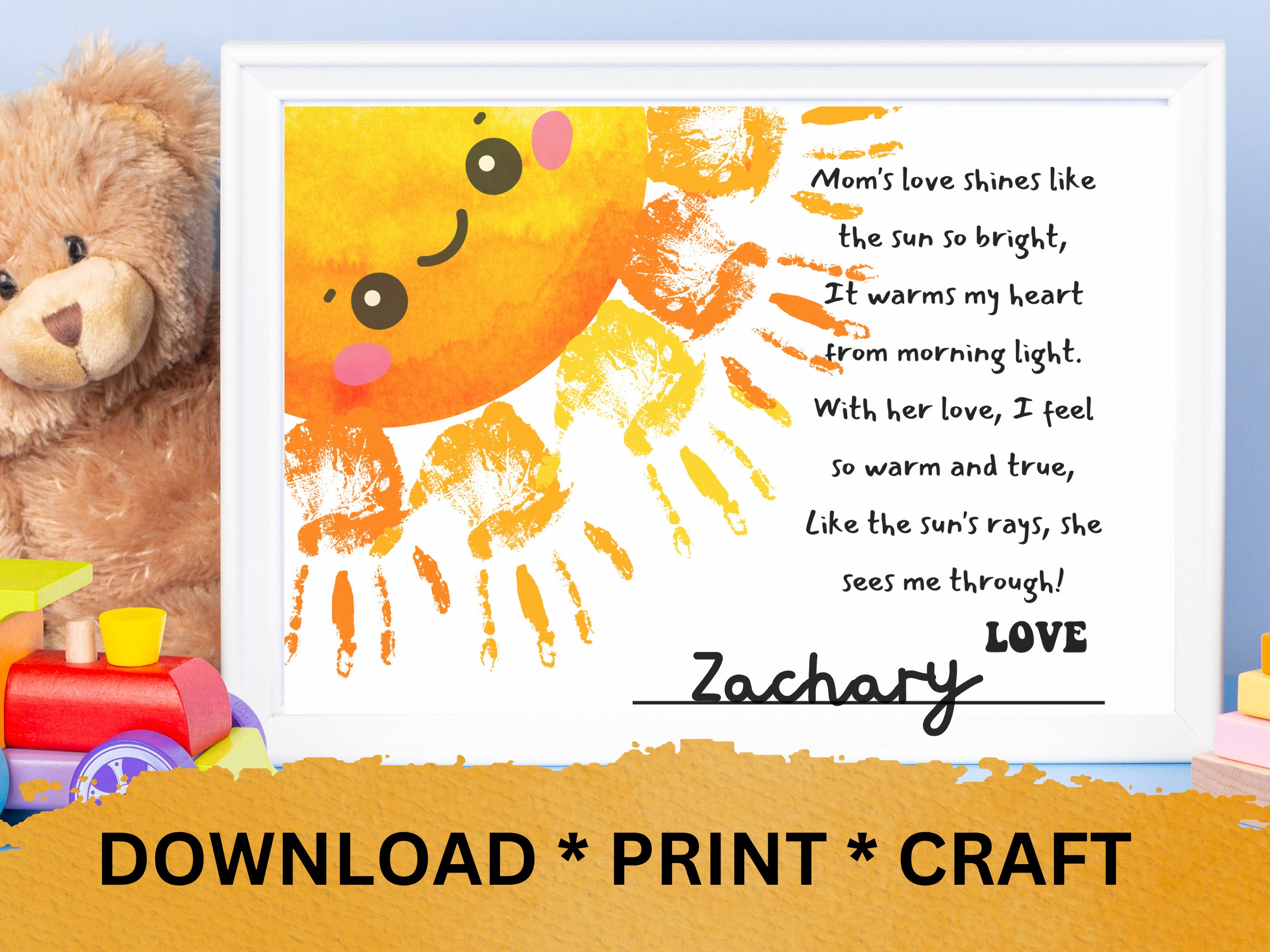 You Are My Sunshine Handprint Art, Sun Handprint, Sibling Handprint ...