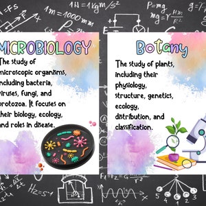 Science Classroom Poster Set, Science Classroom Décor, Science Fields ...