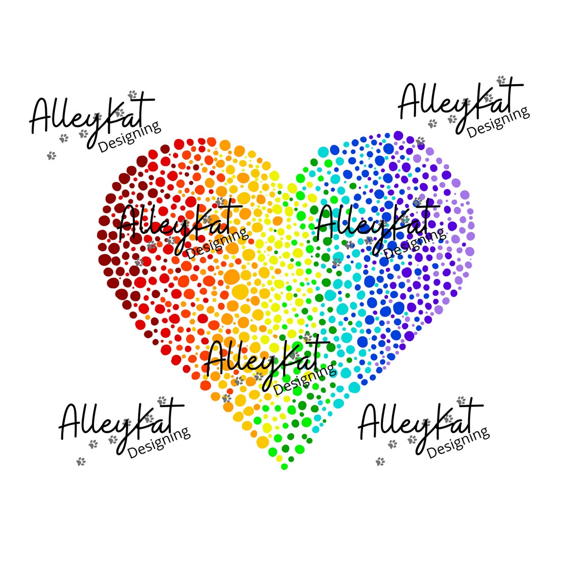 Rainbow Dot Mandala Heart PNG, Rainbow Heart Clipart, Valentines Dot ...