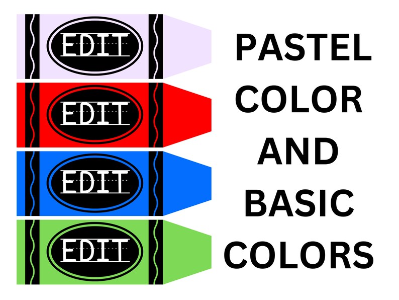 Crayon Name Tags, Crayon Desk Plate, Student Desk Plates, Printable ...