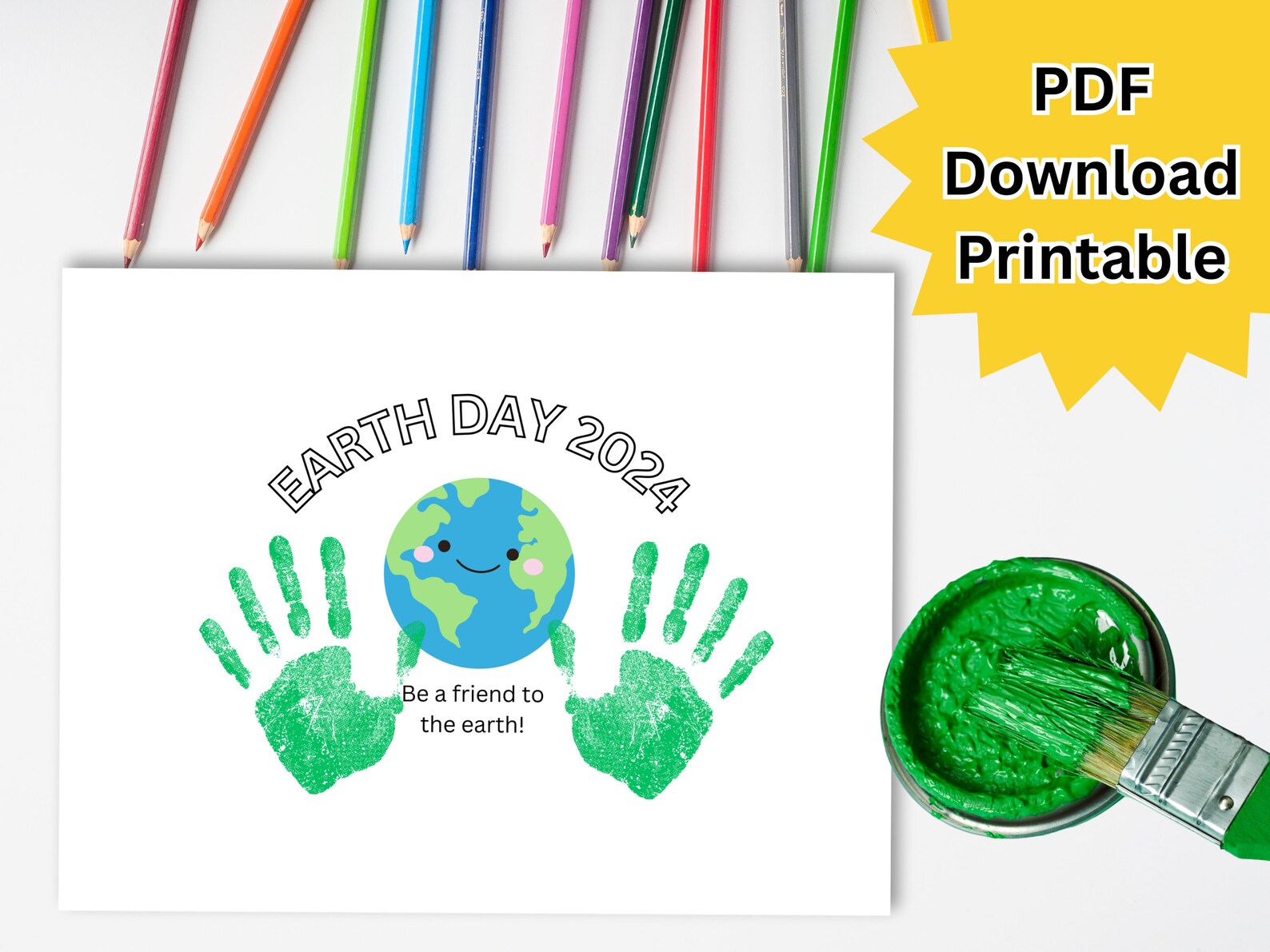 Earth Day Handprint Art, Handprint Earth Day Craft, Earth Day Keepsake ...