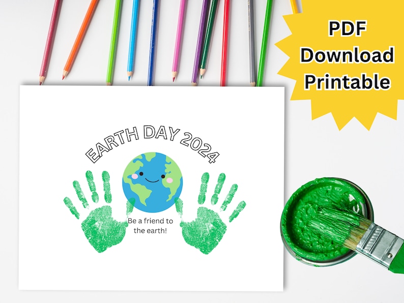 Earth Day Handprint Art, Handprint Earth Day Craft, Earth Day Keepsake ...