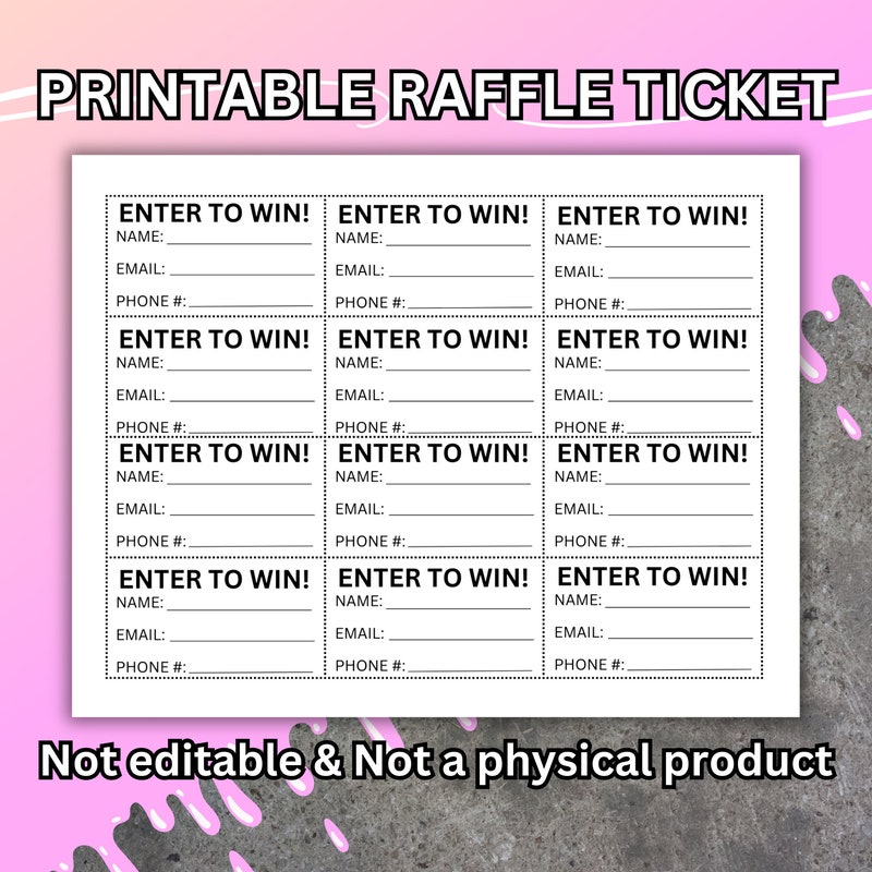Printable Drawing Entry Forms - Etsy