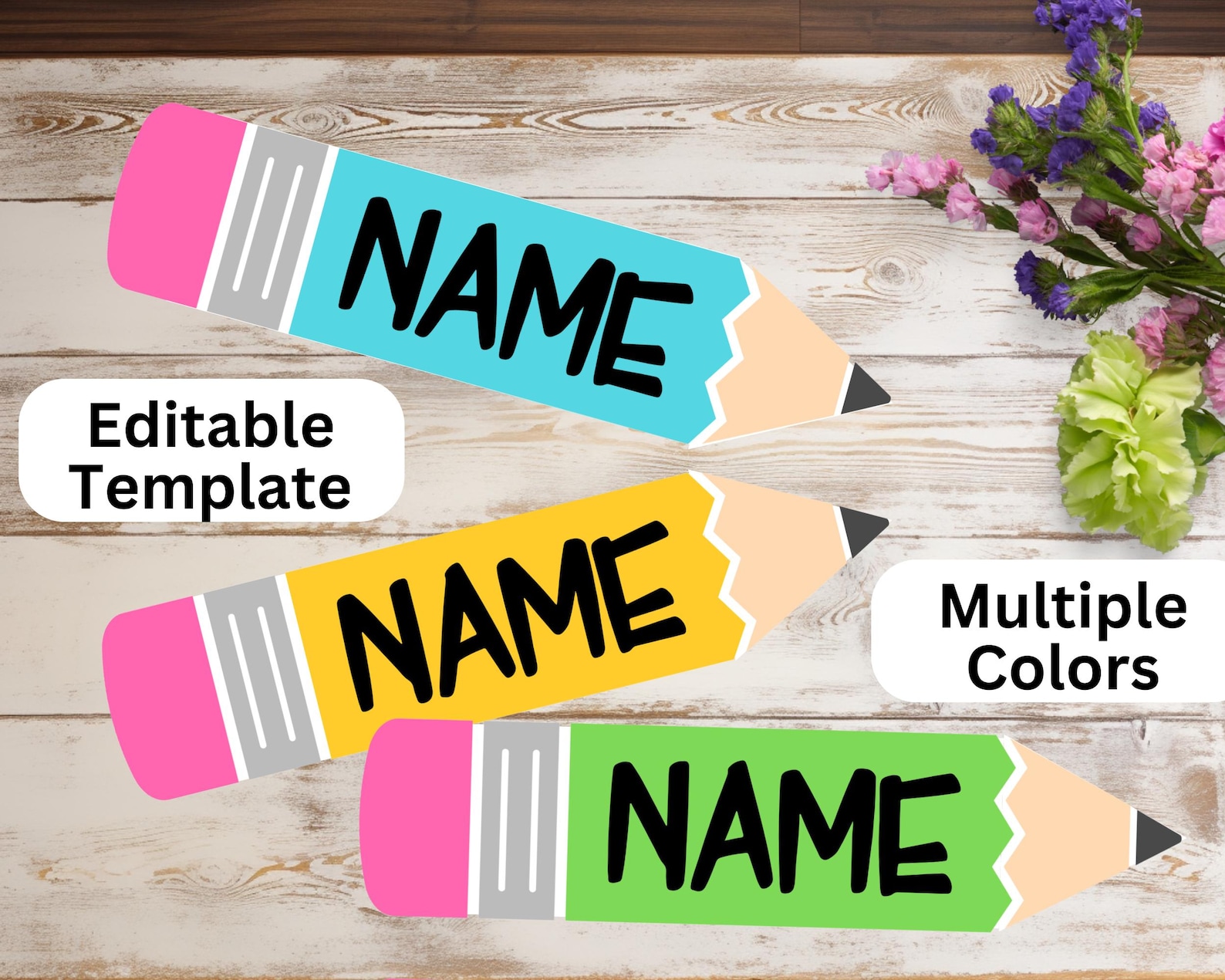 Editable Name Tag Template, Back to School Instant Edit & Download ...