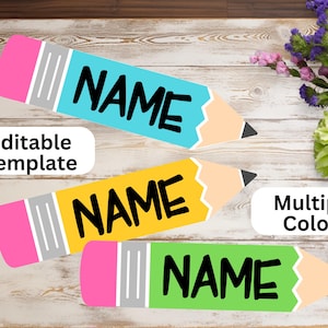 Editable Name Tag Template, Back to School Instant Edit & Download ...