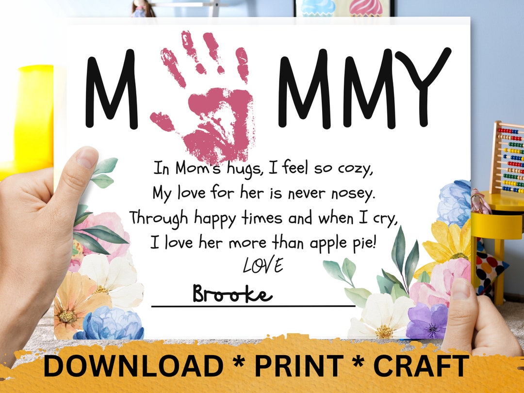 Mother's Day Handprint Art, Mommy Handprint Art, Kids Baby Toddler ...