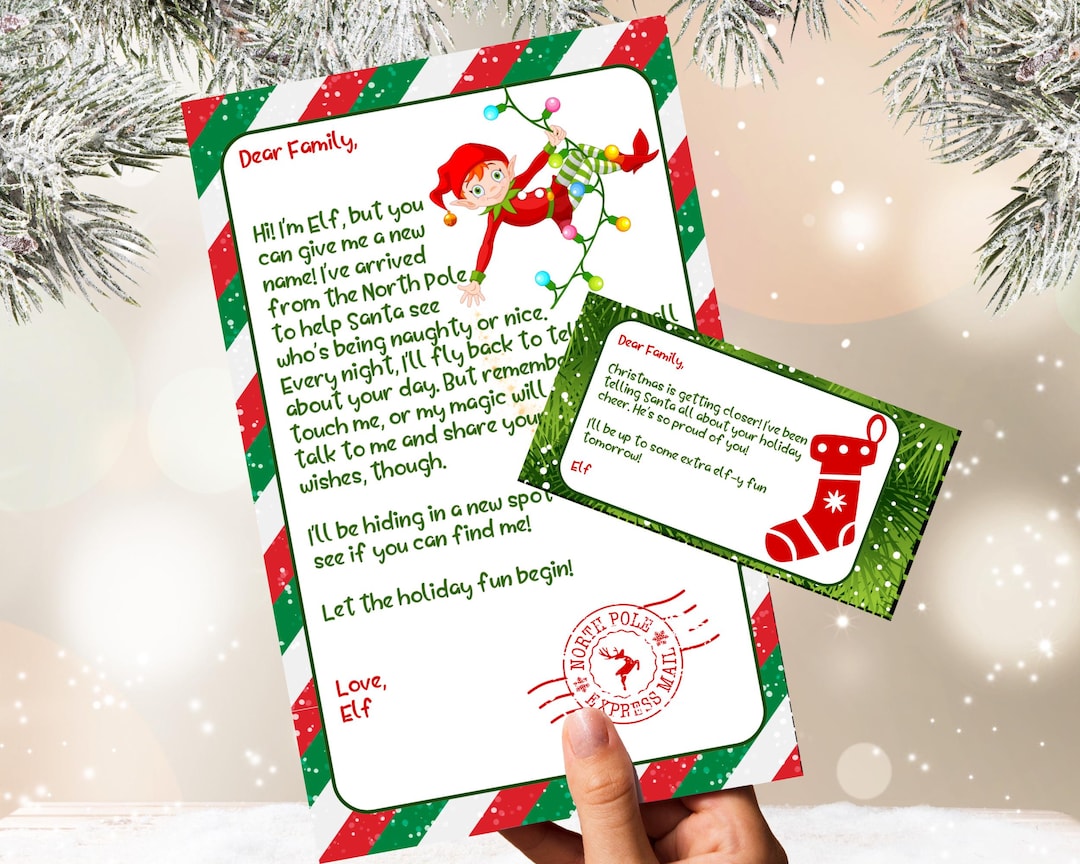 Printable Elf Arrival Letter, Return Letter, Elf Daily Letters, Elf ...