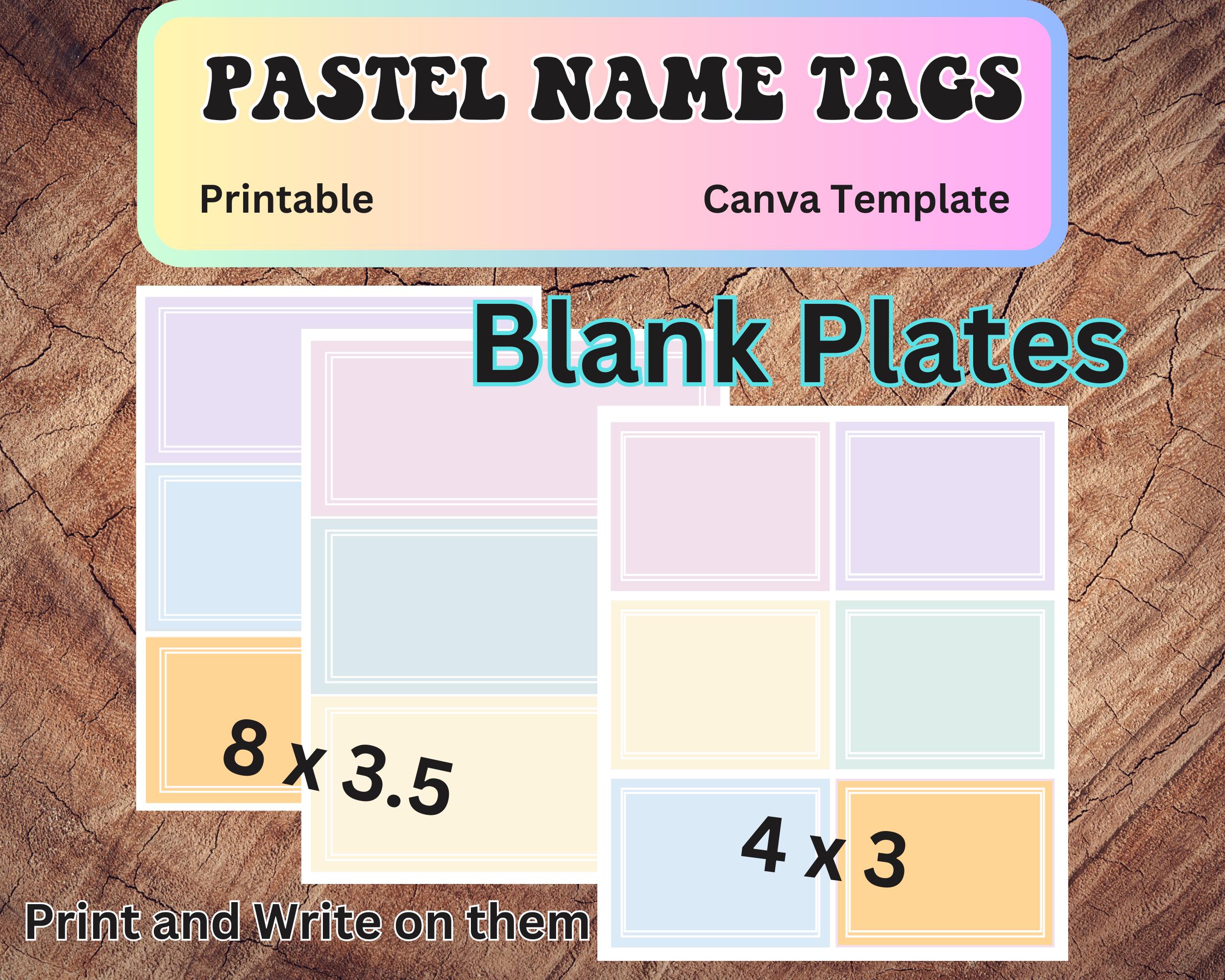Classroom Name Tags Template Pastel Editable, Printable, Elementary ...