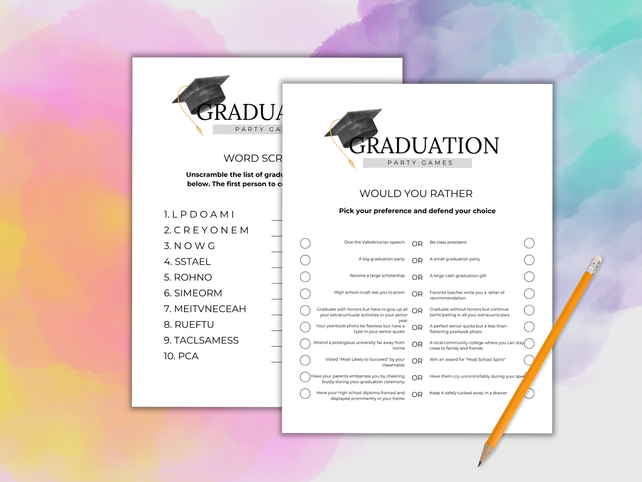 2024 Graduation Games, Graduation Games, Graduation Party Games ...