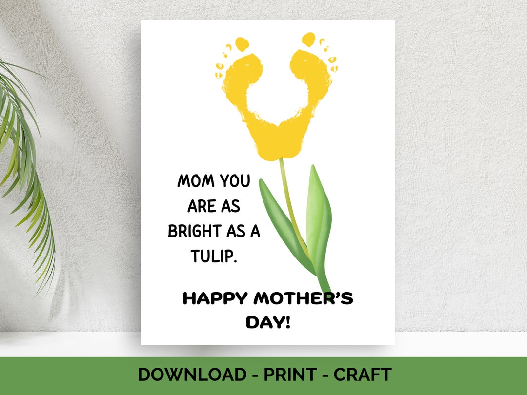 Mother's Day Footprint Handprint Art, Mommy Handprint Art, Kids Baby ...
