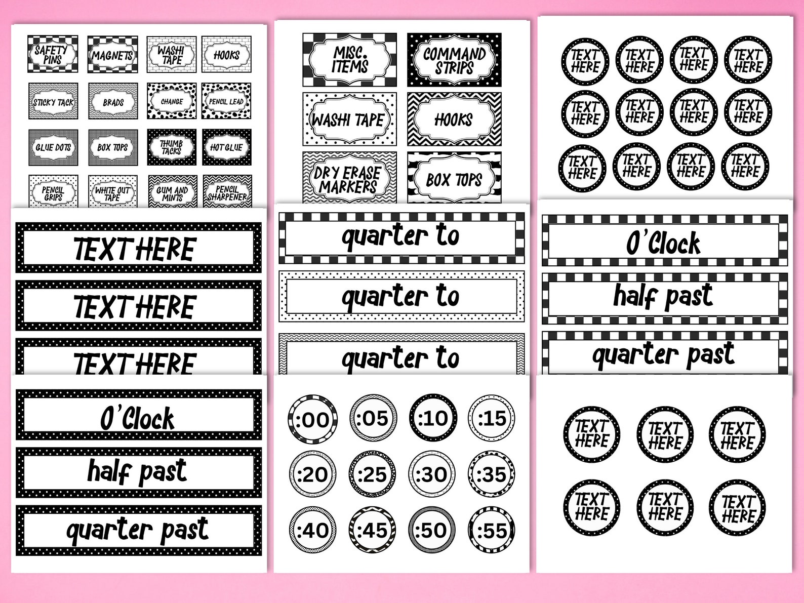 Black and White Classroom Decor Bundle, Black and White Classroom Theme ...