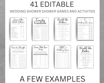 100 Bridal Shower Games Bundle, Modern Bachelorette Party Games, 100% ...