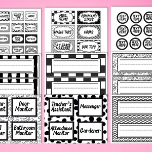 Black and White Classroom Decor Bundle, Black and White Classroom Theme ...