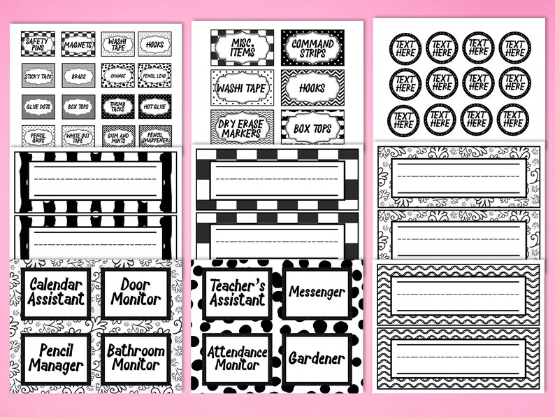 Black and White Classroom Decor Bundle, Black and White Classroom Theme ...