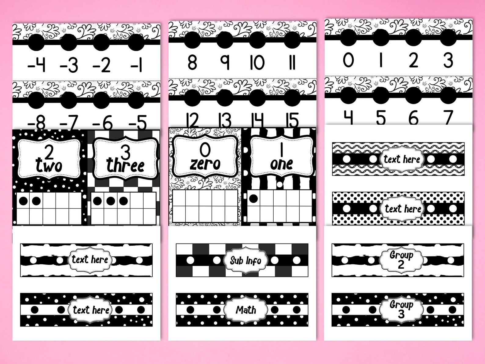 Black and White Classroom Decor Bundle, Black and White Classroom Theme ...