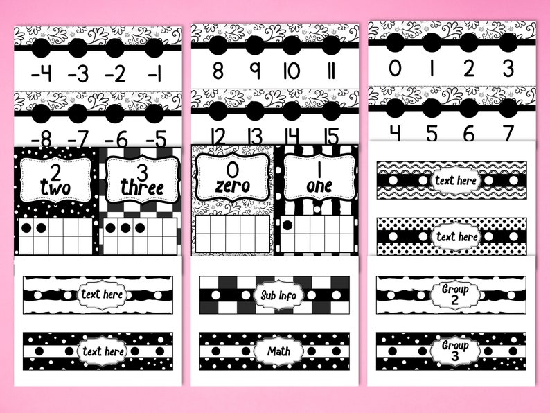 Black and White Classroom Decor Bundle, Black and White Classroom Theme ...