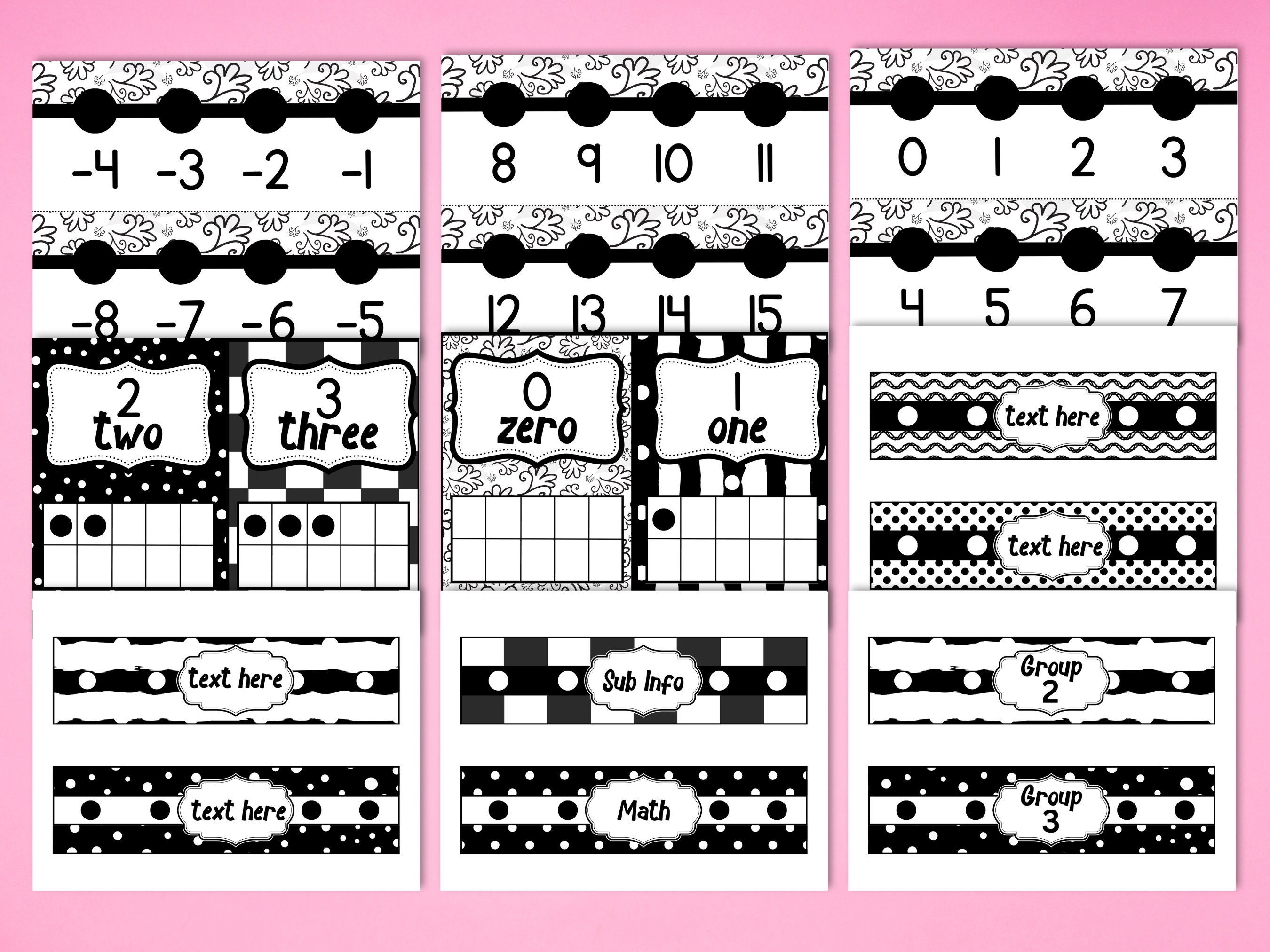 Black and White Classroom Decor Bundle, Black and White Classroom Theme ...