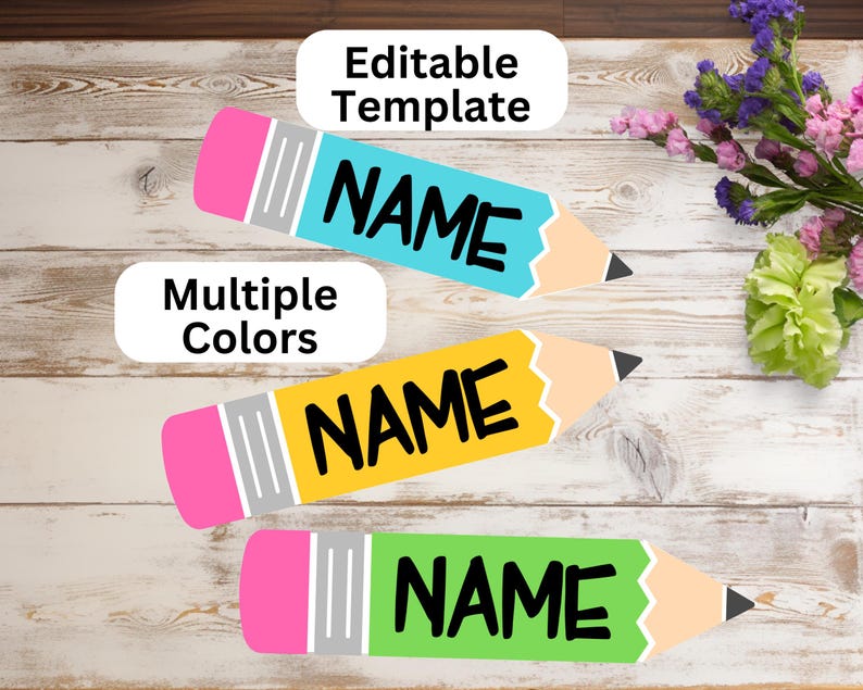 Editable Name Tag Template, Back to School Instant Edit & Download ...
