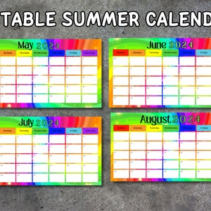 Printable Editable SUMMER 2024 Planner Bundle, Summer Calendar, Summer ...