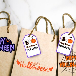 Halloween Favor Tag, Boo Gift Tags, Trick or Treat Favor Tag, Treat ...