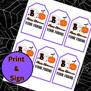 Halloween Favor Tag, Boo Gift Tags, Trick or Treat Favor Tag, Treat ...