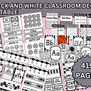 Black and White Classroom Decor Bundle, Black and White Classroom Theme ...
