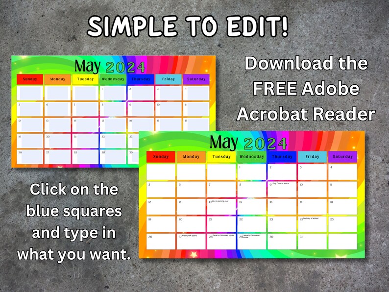 Printable Editable SUMMER 2024 Planner Bundle, Summer Calendar, Summer ...