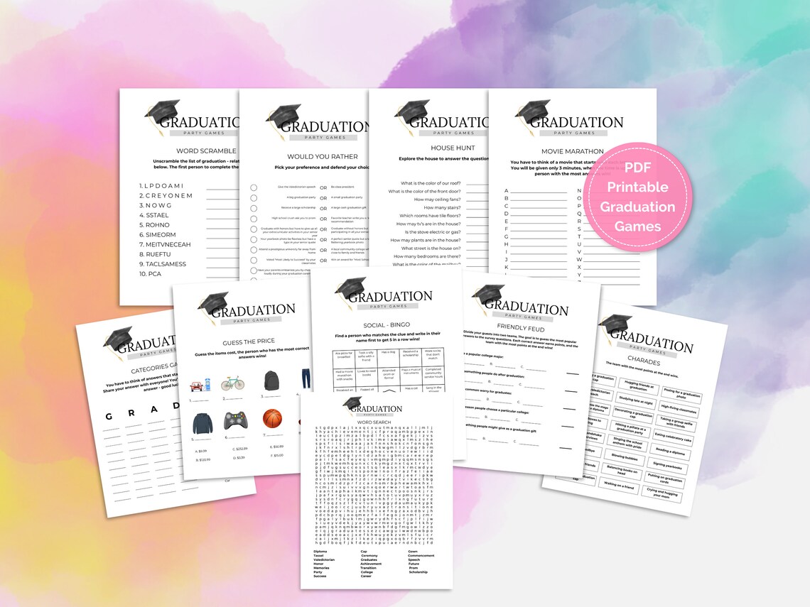 2024 Graduation Games, Graduation Games, Graduation Party Games ...
