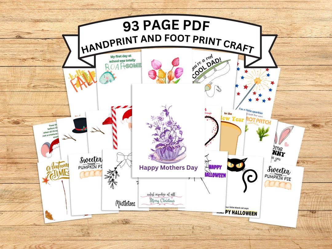 Handprint and Footprint Craft Huge-bundle - Printable DIY Craft ...