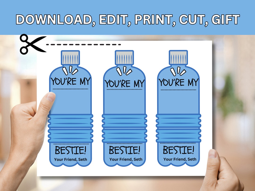 Drink Bottle Valentine Printable, Hydration Drink, Kids Valentines ...