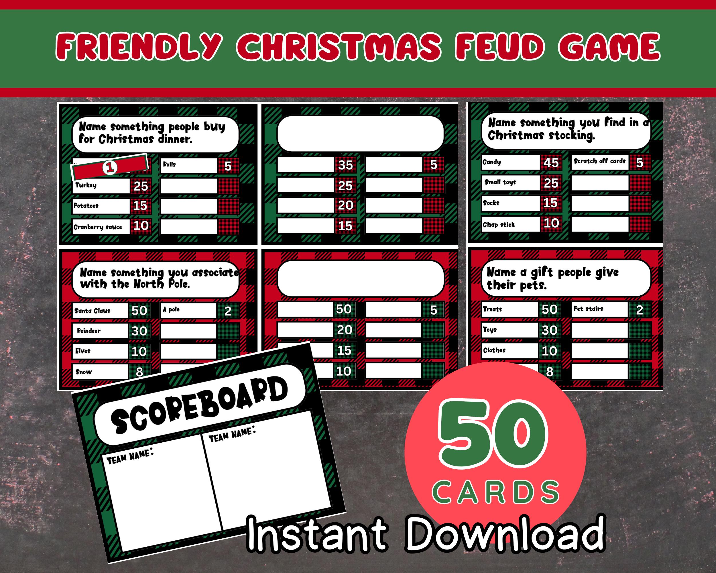 Christmas Friendly Feud Game, Printable Christmas Game, Christmas Party ...