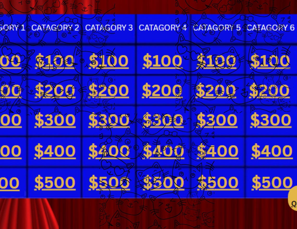 Editable Trivia Game Template | Canva Game Board With 6 Categories ...