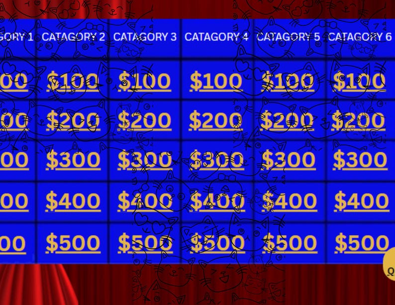 Editable Trivia Game Template | Canva Game Board With 6 Categories ...