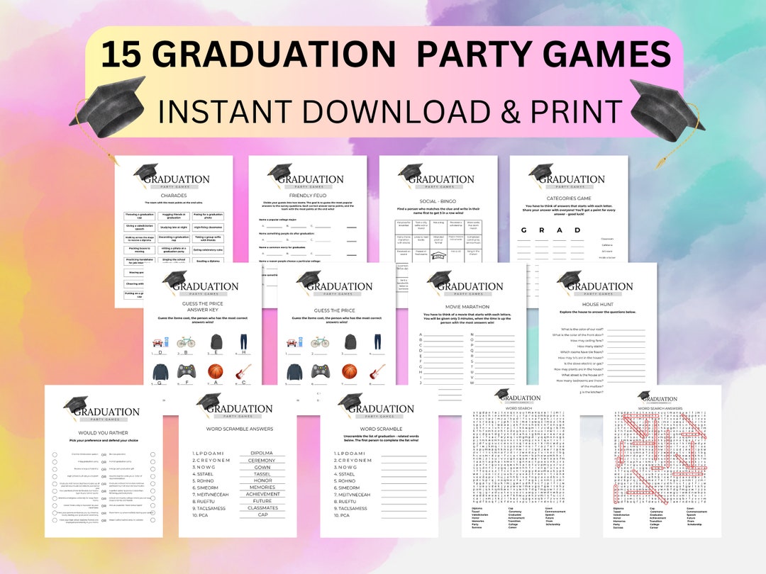 2024 Graduation Games, Graduation Games, Graduation Party Games ...