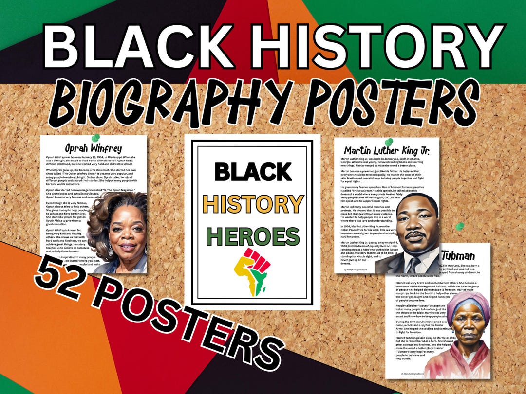 Black History Posters, Bulletin Board Display, Black History Decor ...