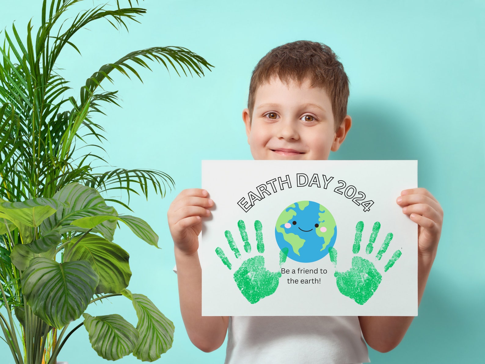 Earth Day Handprint Art, Handprint Earth Day Craft, Earth Day Keepsake ...