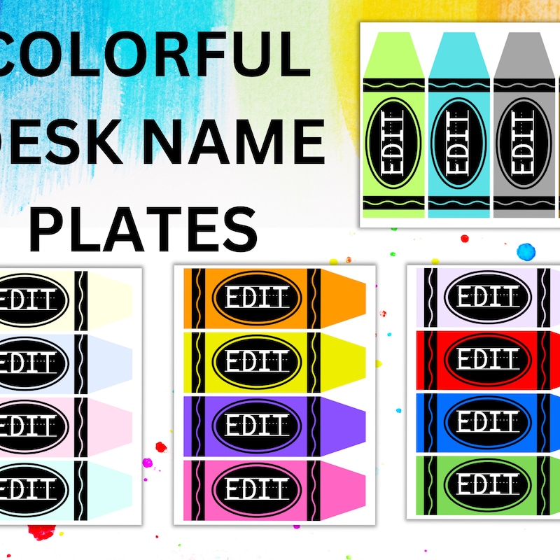 Crayon Name Tags - Etsy