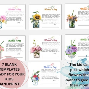 Mother's Day Flower Handprint Crafts, Printable Handprint Footprint Art ...