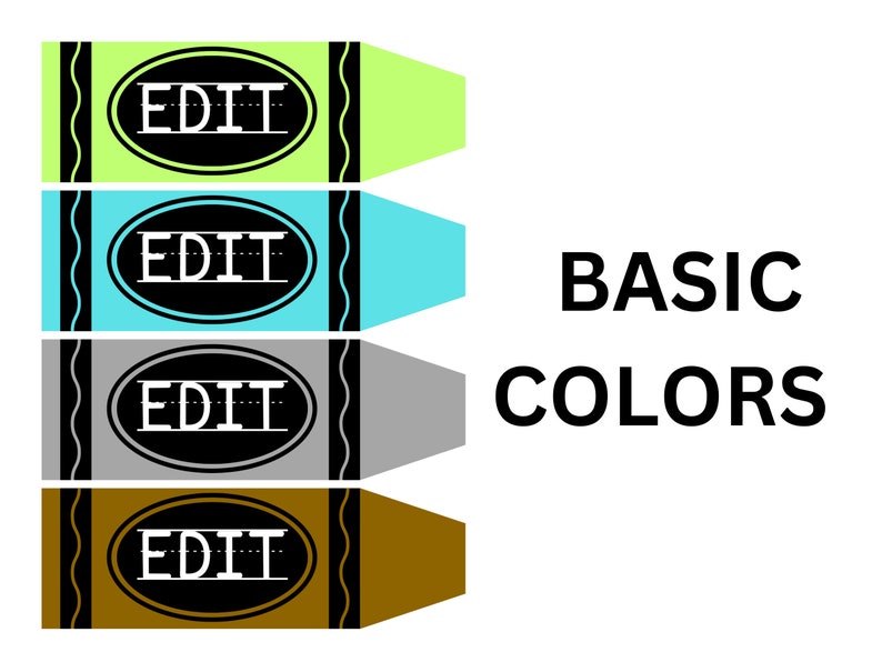 Crayon Name Tags, Crayon Desk Plate, Student Desk Plates, Printable ...