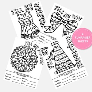 Cheer Fundraiser Printable, FILL MY Pom-pom, Bow, Cheerleading ...