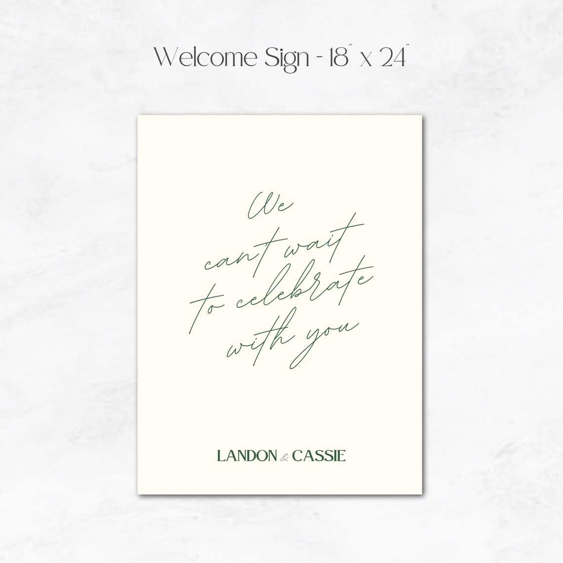 Wedding Welcome Sign Template - Clean, Modern, Natural Aesthetic ...