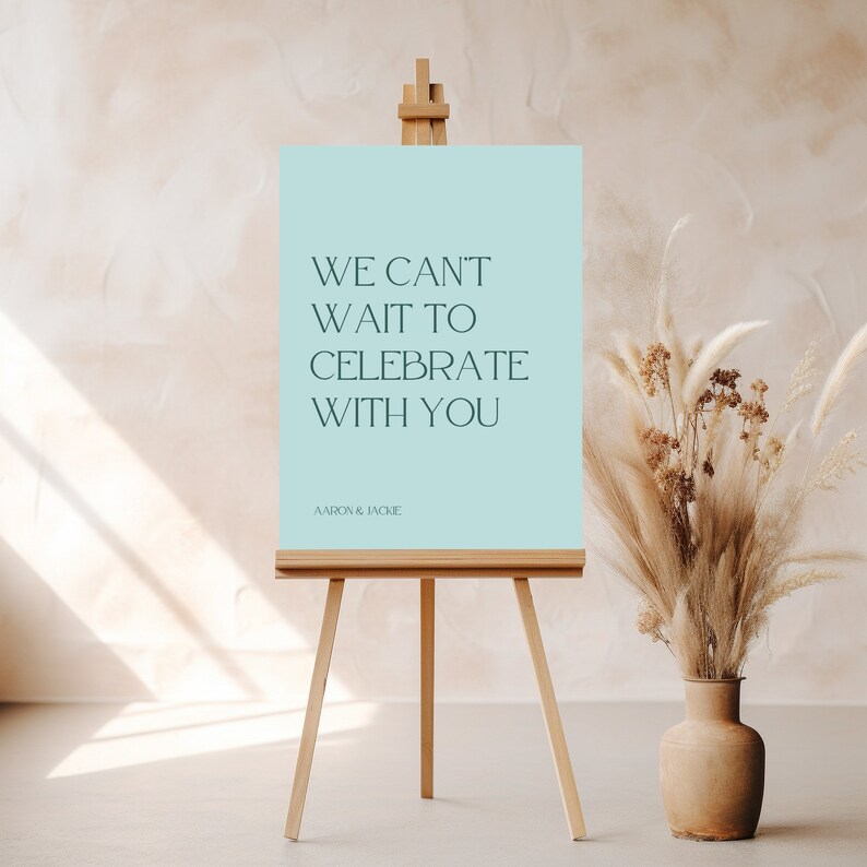Wedding Welcome Sign Template - Clean, Modern Aesthetic - Editable ...