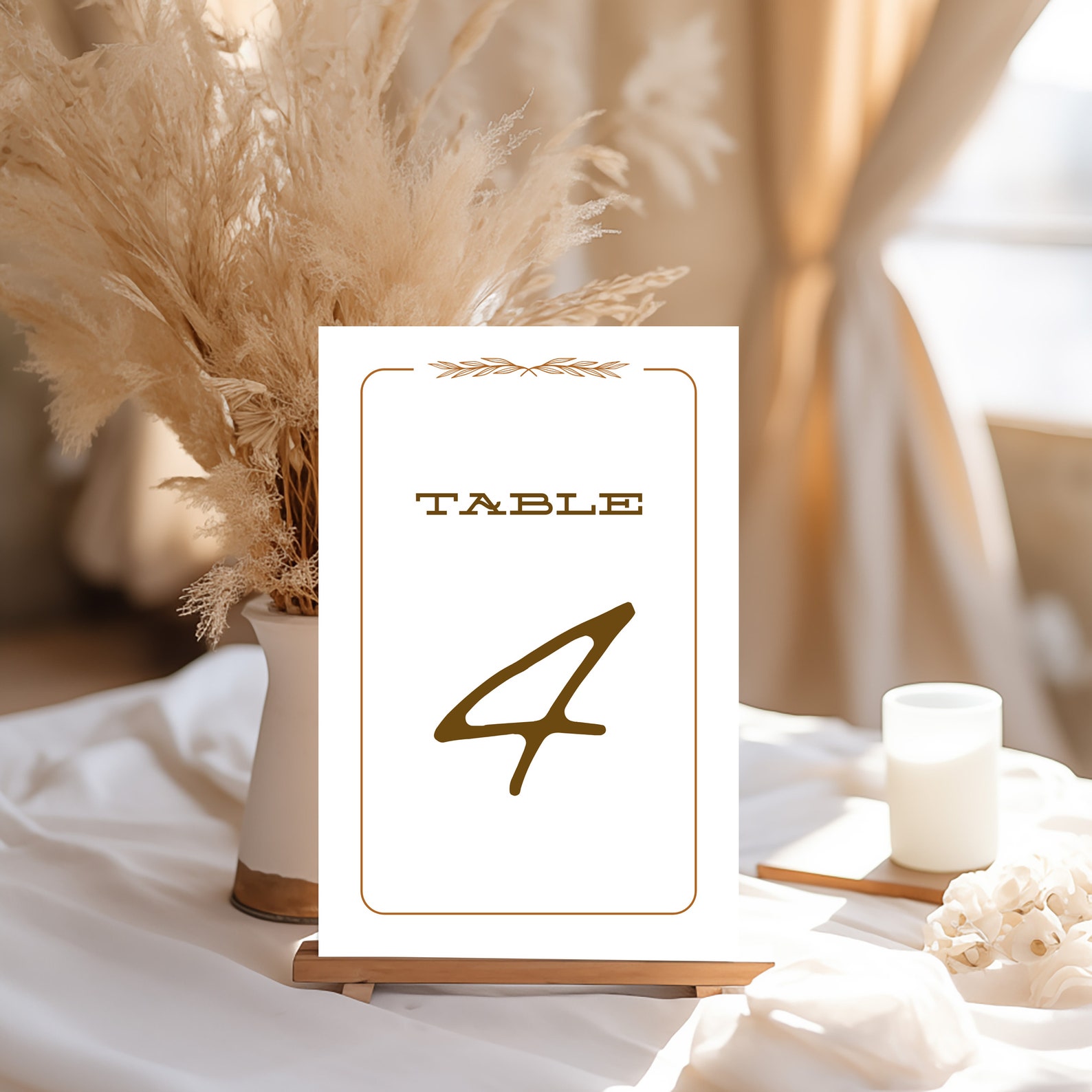 Wedding Table Number Template - Boho, Western Aesthetic - Editable ...